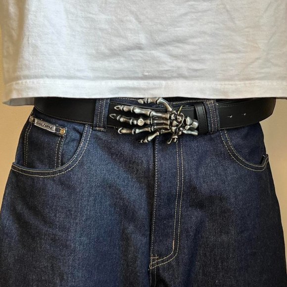 Accessories | Y2k 200s Vintage Style Skeleton Grunge Goth Emo Black ...